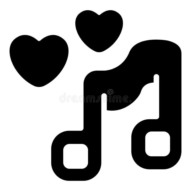 Love music symbol black stock vector. Illustration of clef - 260260036