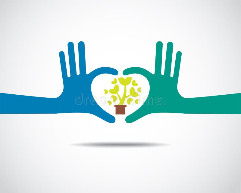 Hand Green Heart Recycle Icon Logo Stock Vector - Illustration of ...