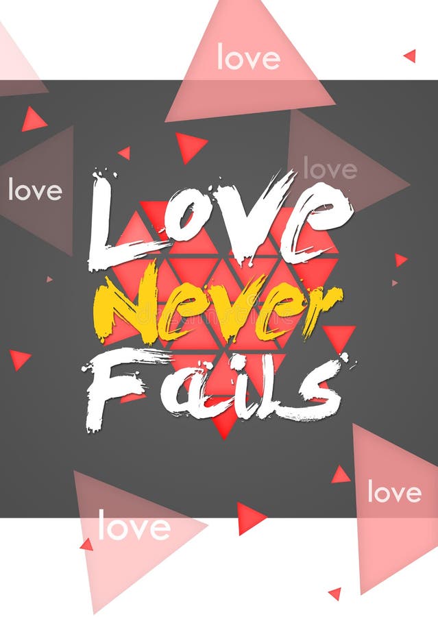 Love Never Fails Portrait Dark Background Stock Illustration ...