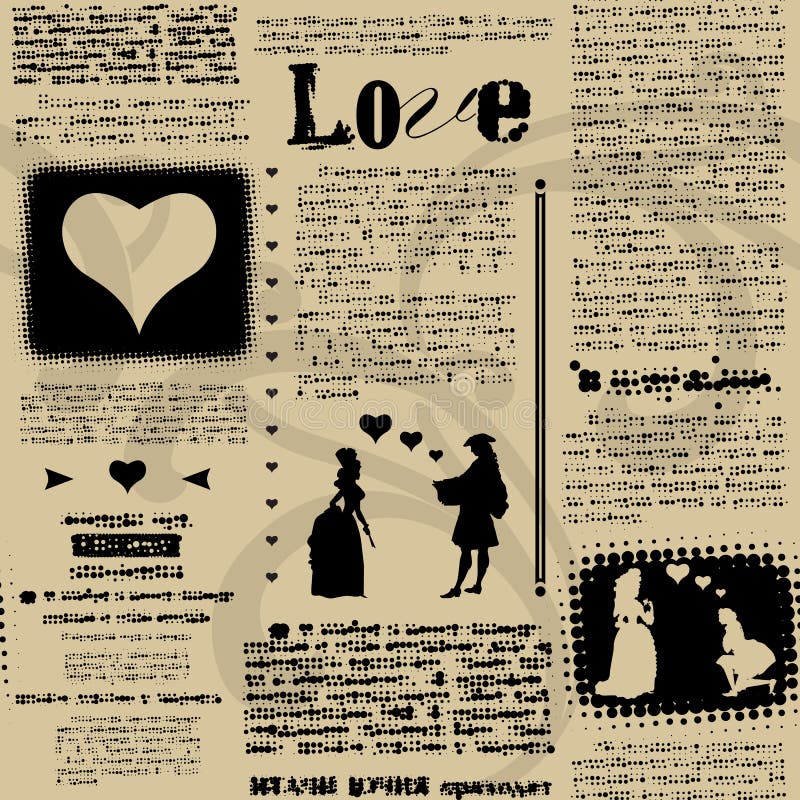 Love newspaper stock vector. Illustration of valentine - 28544946