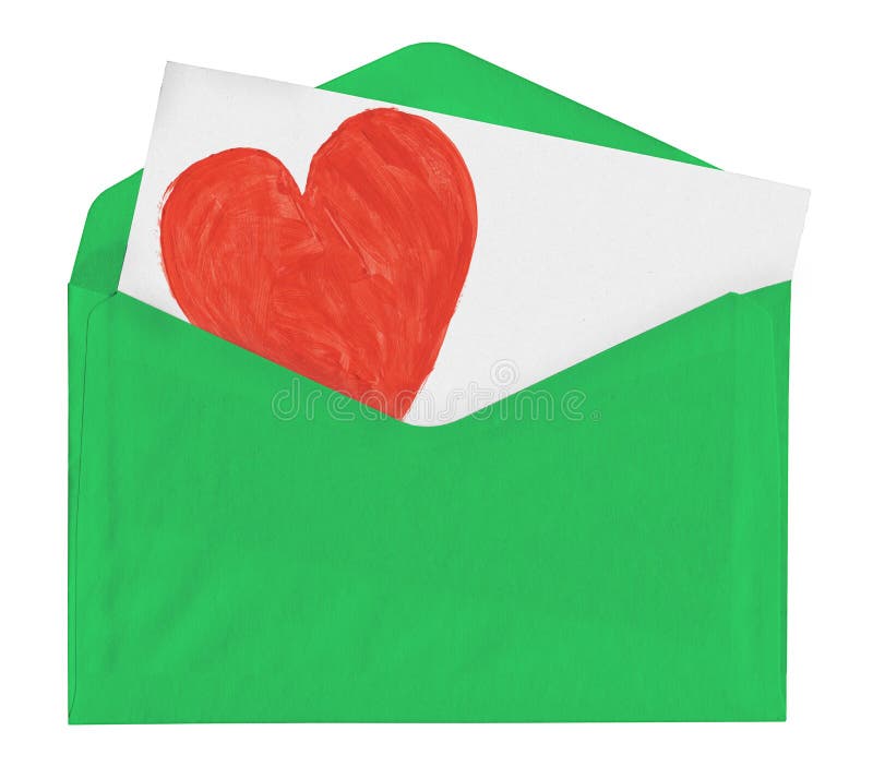Love Note in Green Envelope Stock Photo - Image of paper, message: 52283092