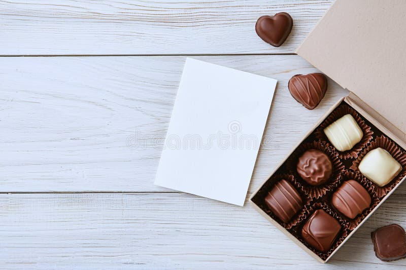 A Love Note by an Open Chocolate Box, Captured in a Warm, Intimate ...