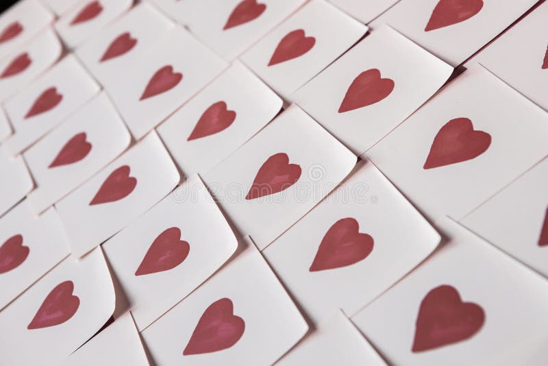Love Notes. Background for Design with Red Hearts Stock Photo - Image ...