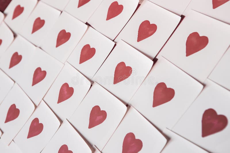 Love Notes. Background for Design with Red Hearts Stock Photo - Image ...