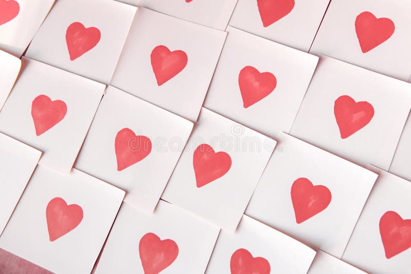 Love Notes. Background for Design with Red Hearts Stock Photo - Image ...