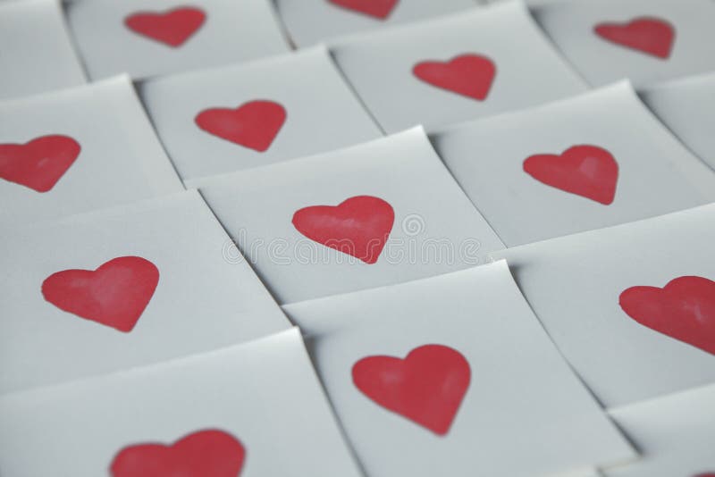 Love Notes. Background for Design with Red Hearts Stock Photo - Image ...