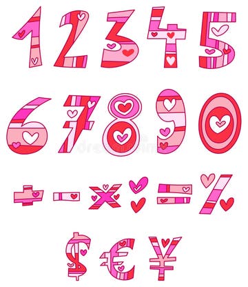 Love numbers stock vector. Illustration of elements, heart - 22802979