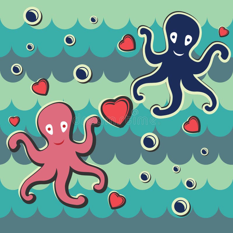 Love octopus stock vector. Illustration of holiday, nature - 66808602