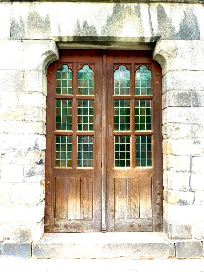 Old Wooden Double Doors stock photo. Image of windows - 121505478
