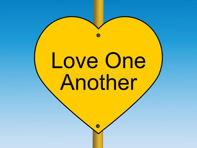 Love one Another road sign stock illustration. Illustration of command ...