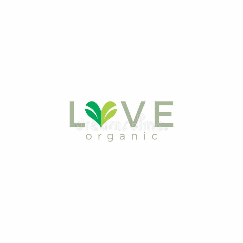 Love Organic Logo Design. Nature Leaf Icon Vector Stock Vector ...