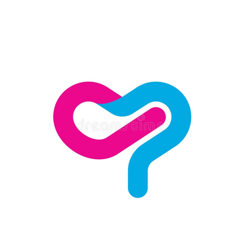 Love P or Cp Letter Icon Vector Illustration Concept Design Template ...