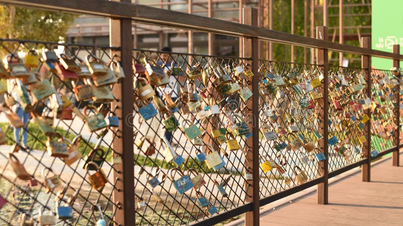 Love Padlock Bridge in Dubai Last Exit Stock Image - Image of monument ...