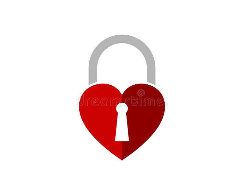 Love Padlock with Key Hole Inside Stock Illustration - Illustration of ...