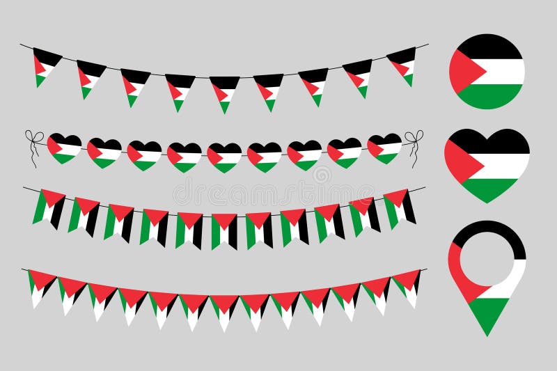 Love Palestine Decorative Symbols, Set of Vector Design Elements ...