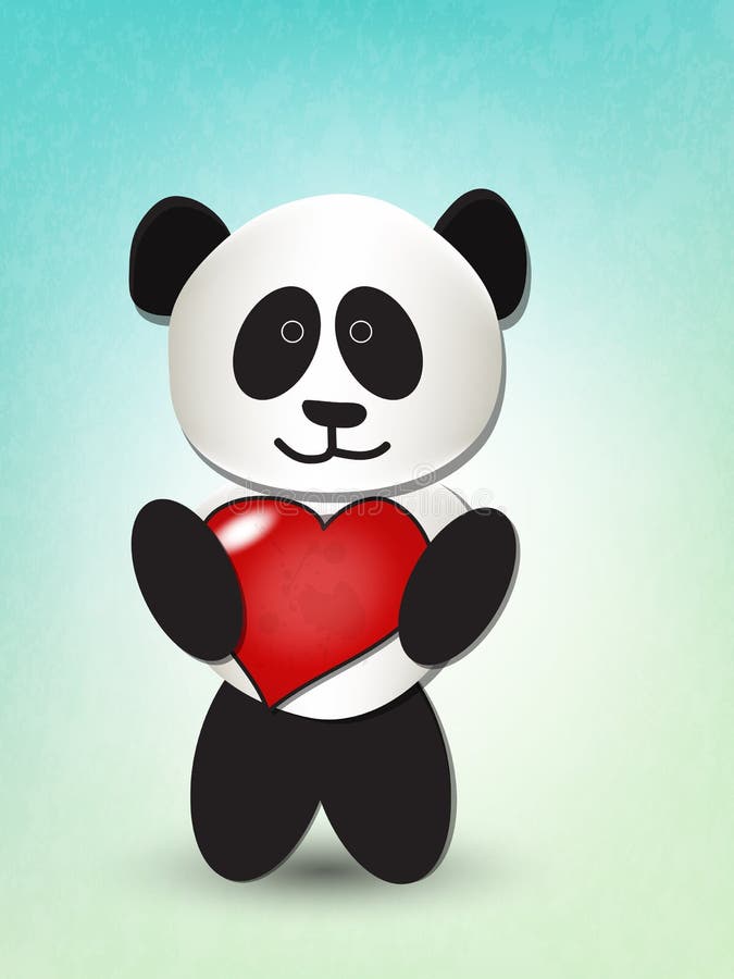 Panda Bear Hug Cartoon