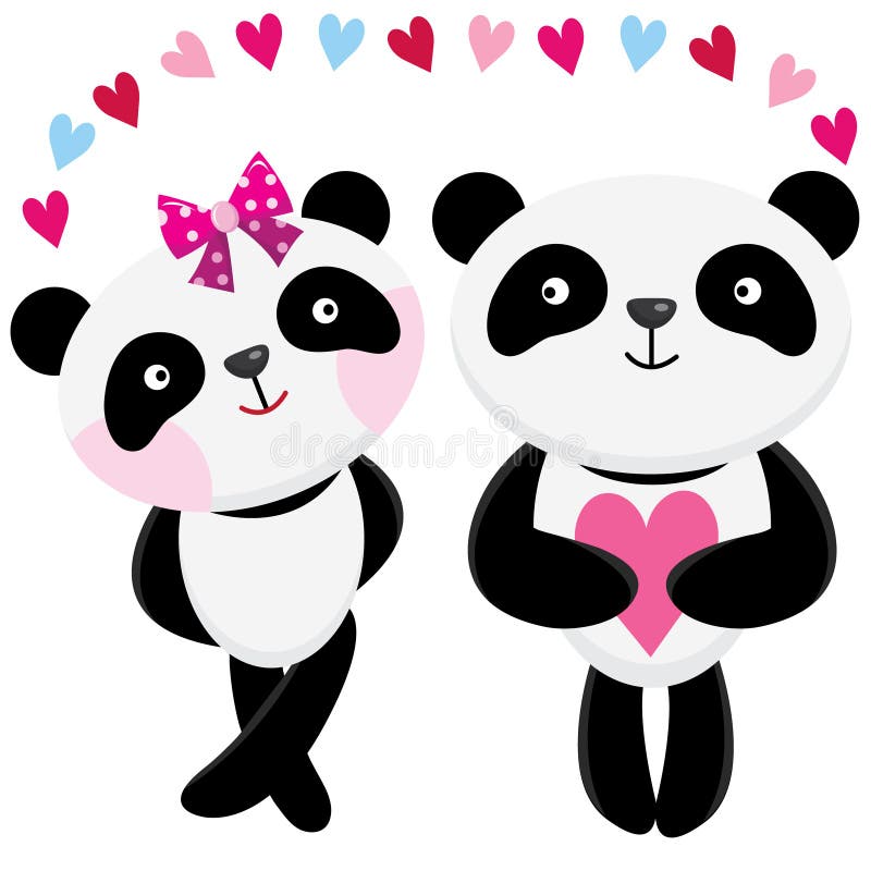 Love Panda stock vector. Illustration of gift, dating - 56941974