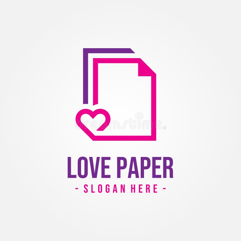 Red Love Paper Cut Out with Swirls at the Top. Stock Vector ...