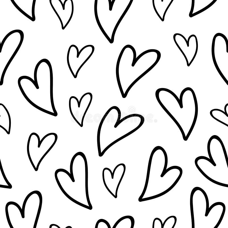 Seamless Love Background, Wedding Floral Pattern with Hearts Stock ...
