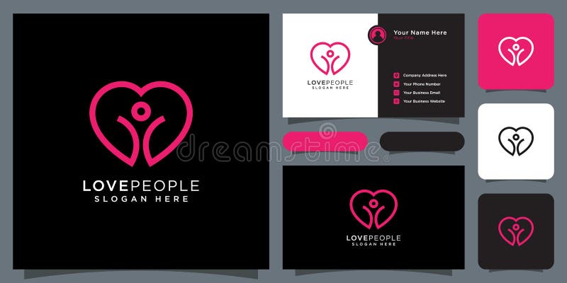 Love and People Logo Vector Design Stock Vector - Illustration of ...