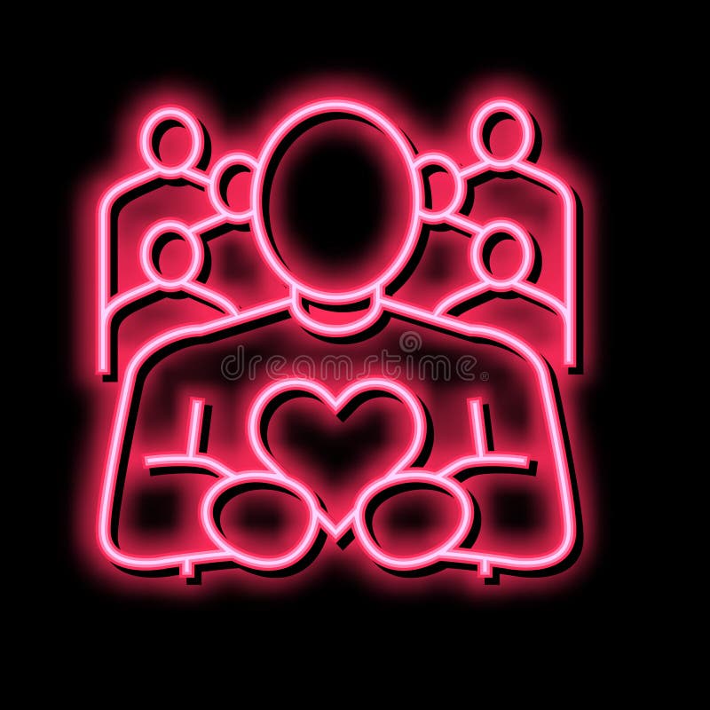 Love People Value Neon Glow Icon Illustration Stock Vector ...