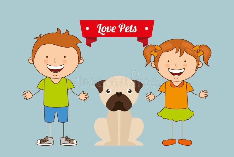 Love pets stock vector. Illustration of love, child, smile - 60499363