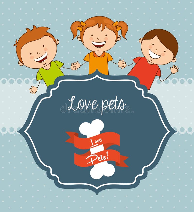Love pets stock vector. Illustration of love, child, smile - 60499363