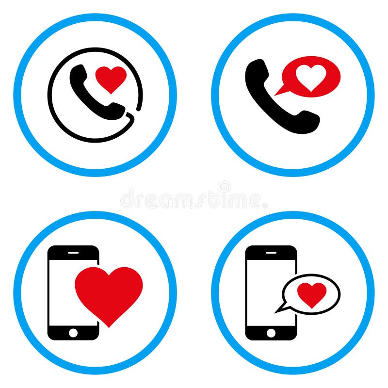 Love Phone Message Rounded Vector Icons Stock Vector - Illustration of ...