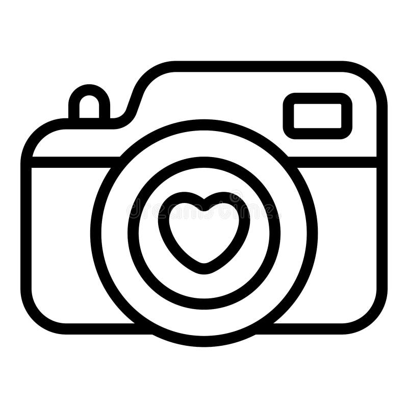 Love Photography, Camera Simple Line Stock Vector - Illustration of ...