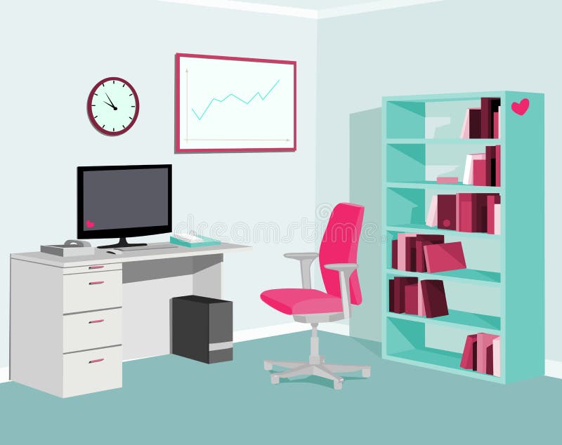 Love Pink Mint Office stock vector. Illustration of occupation - 50567652