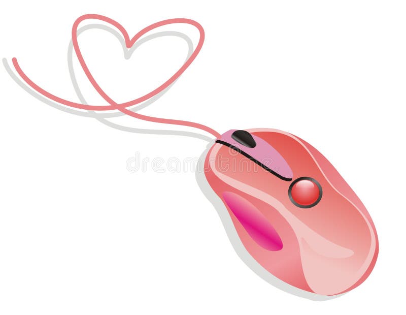 Love pink mouse stock vector. Illustration of scroll, internet - 7717107