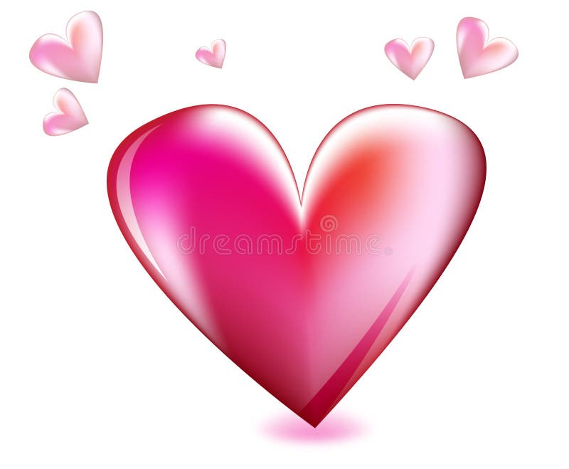 Love, pink and red heart stock illustration. Illustration of romance ...