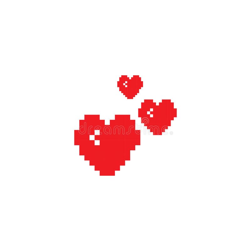 Love pixel art design Logo stock vector. Illustration of heart - 182102815