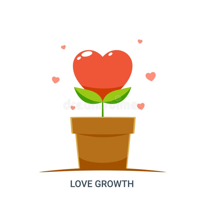 A Love Plant in a Brown Pot Stock Vector - Illustration of leaf ...