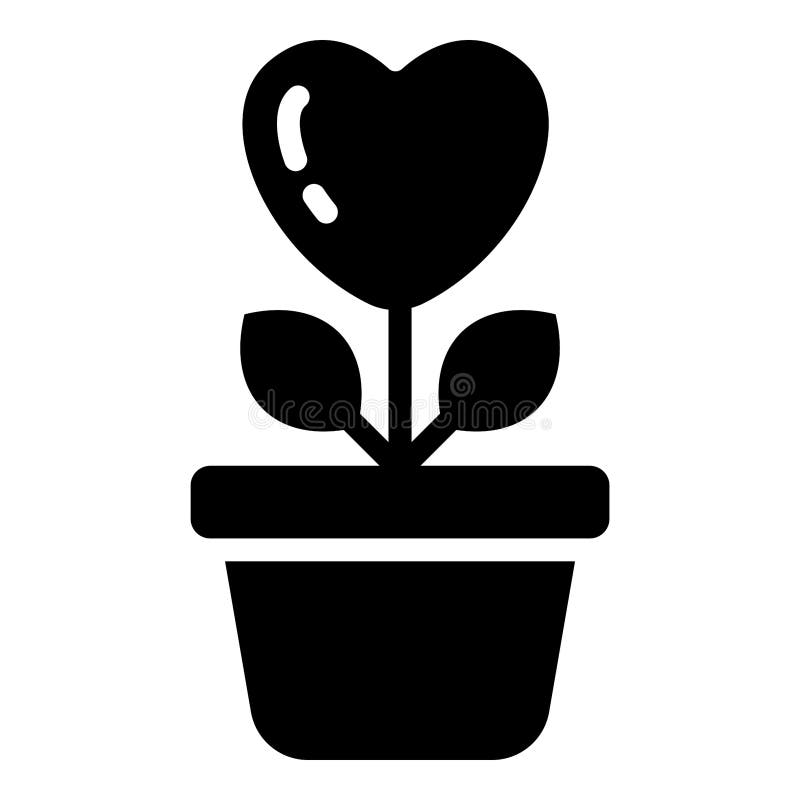 Love plant, growth black stock vector. Illustration of flowerpot ...