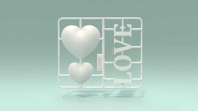 Love Plastic Kit 3d Rendering for Love Concept Stock Vector ...