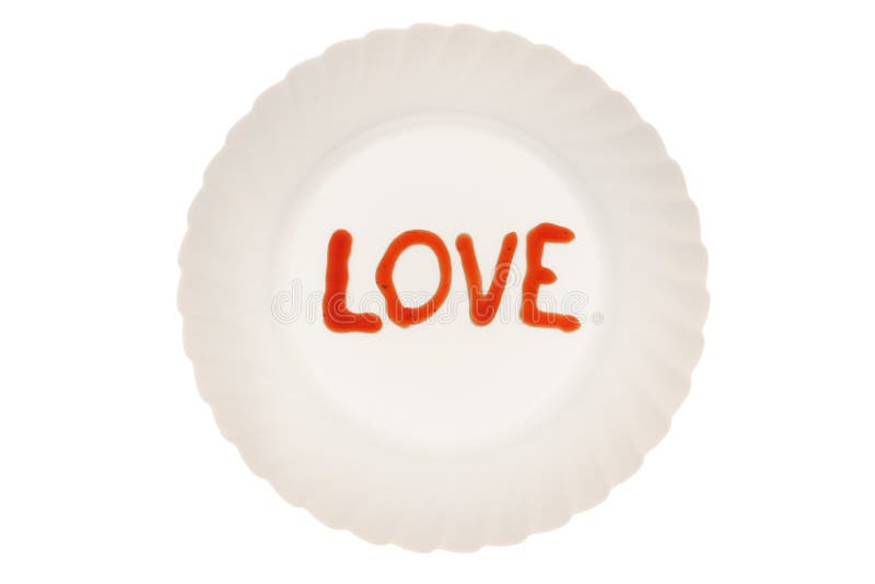 Love on the plate stock image. Image of ketchup, table - 39633183