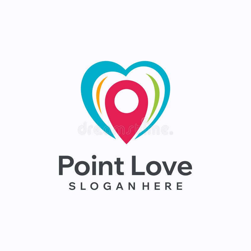 Love Point Logo Design Template Stock Illustration - Illustration of ...
