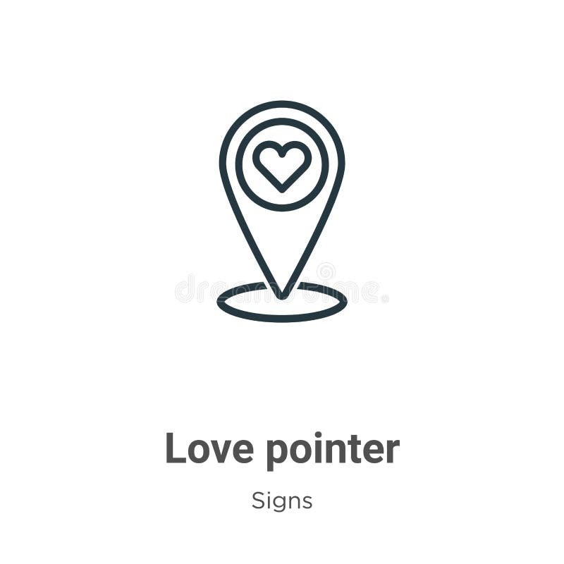 Love Pointer Outline Vector Icon. Thin Line Black Love Pointer Icon ...