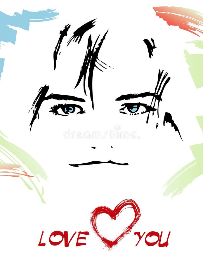 Love portrait stock illustration. Illustration of love - 7576968