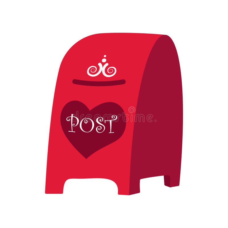 Love Post Box Service. Sending and Receiving Romantic Letters Vector ...