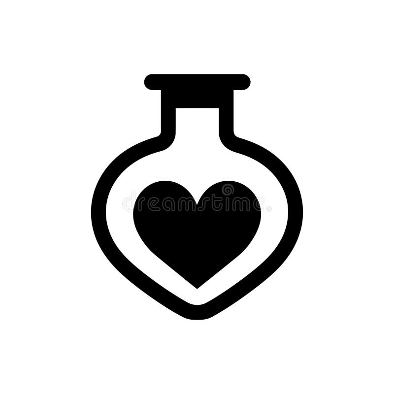 Love Potion in a Flask Icon Stock Vector - Illustration of potion, sign ...