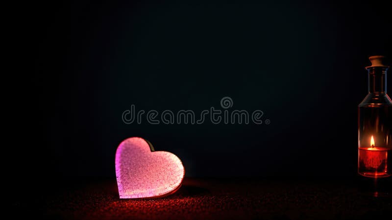 Love Potion in a Heart-shaped Flask Stock Illustration - Illustration ...