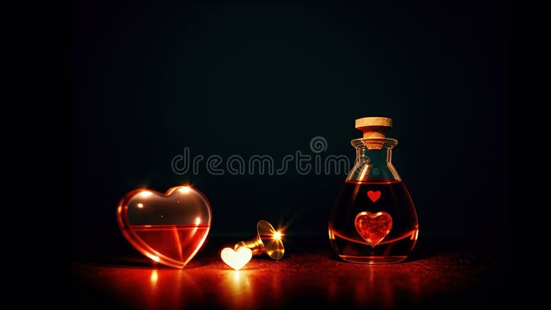 Love Potion in a Heart-shaped Flask Stock Illustration - Illustration ...