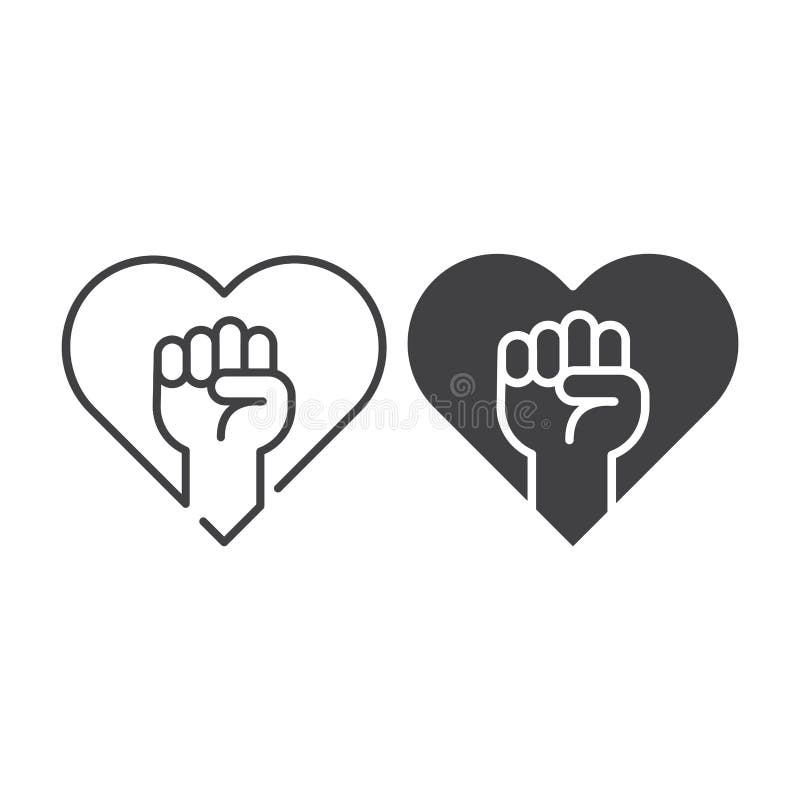 Love Power Concept, Heart with Fist. Vector Icon Template Stock ...