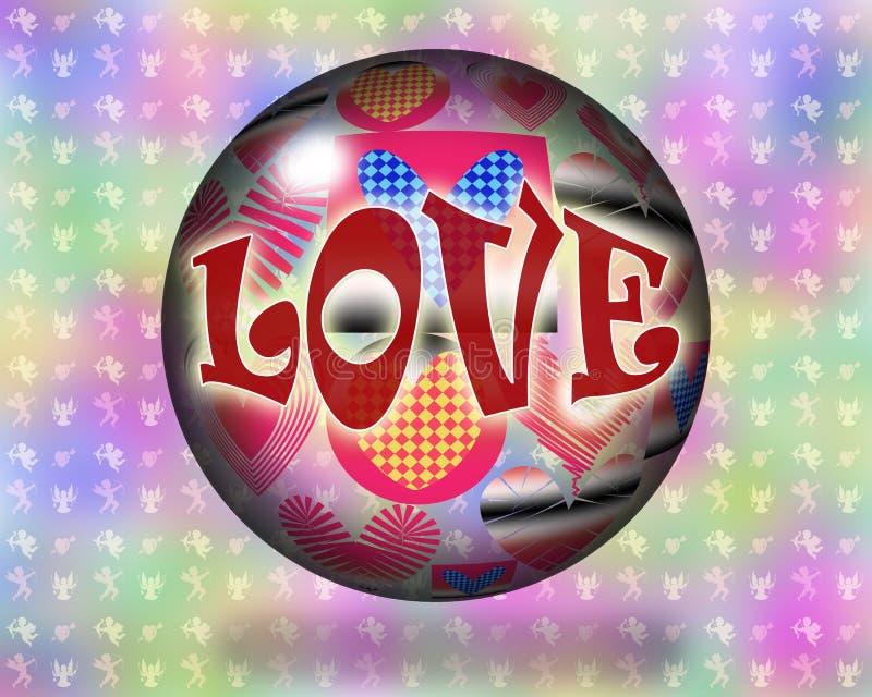Love Power Hipster Crystal Ball Stock Illustration - Illustration of ...