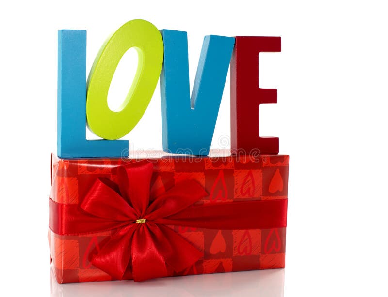 Love with present stock image. Image of closeup, shiny - 29088917