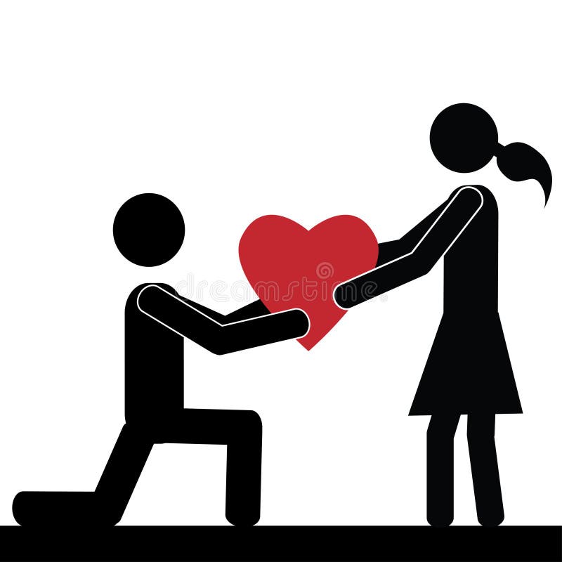 Love proposal stock vector. Illustration of pictogram - 43659395