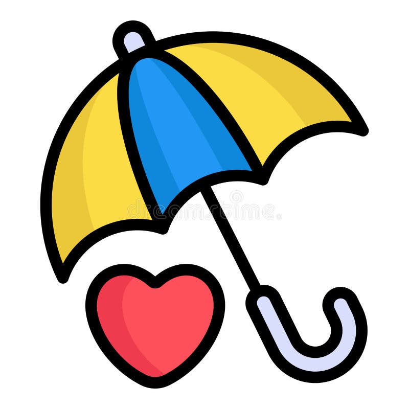 Love Protection, Umbrella Line Stock Vector - Illustration of safety ...
