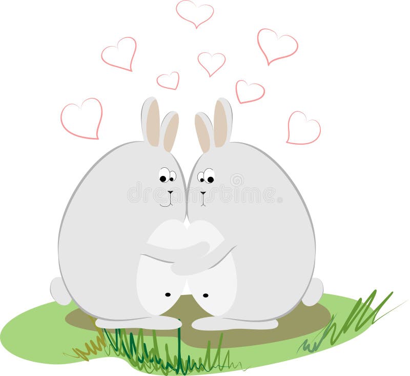 Love_rabbits stock vector. Illustration of butterfly, holiday - 7453974